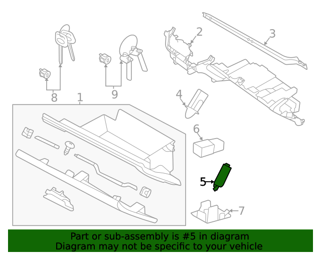 2015-2024 Subaru Glove Box Support 66253VA000 | Subaru Parts HQ