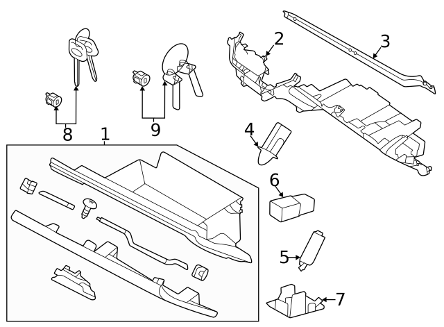 2020-2024 Subaru Glove Box Assembly 66121AN00A | Subaru Parts Quick