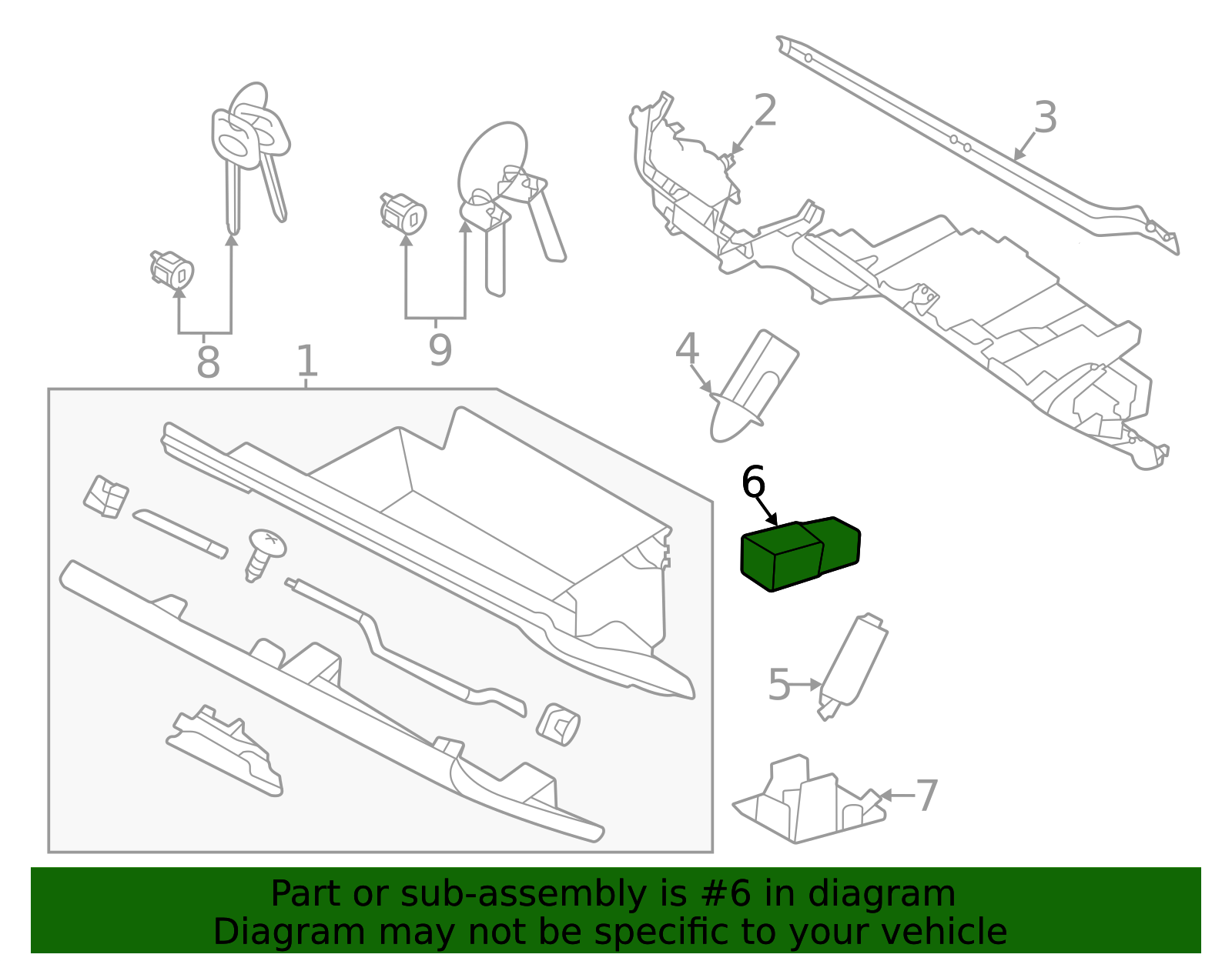 2010-2024 Subaru Glove Box Lamp 66237AJ01A | Subaru Parts Store
