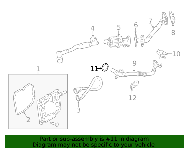 2018-2021 Ford Egr Tube O-Ring JT4Z-8527-B | TascaParts.com