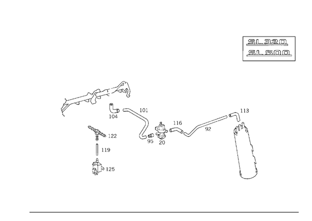 1990-2002 Mercedes-Benz Molded Hose 201-471-24-15 | Mercedes-Benz Parts