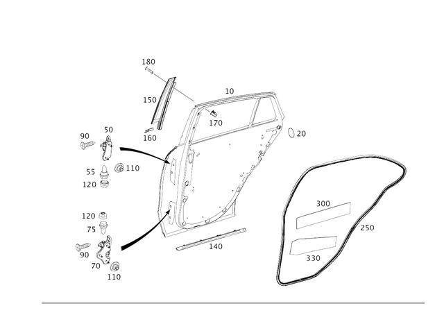 2016-2019 Mercedes-Benz Rear Door 292-730-51-01 | Mercedes-Benz Parts Miami