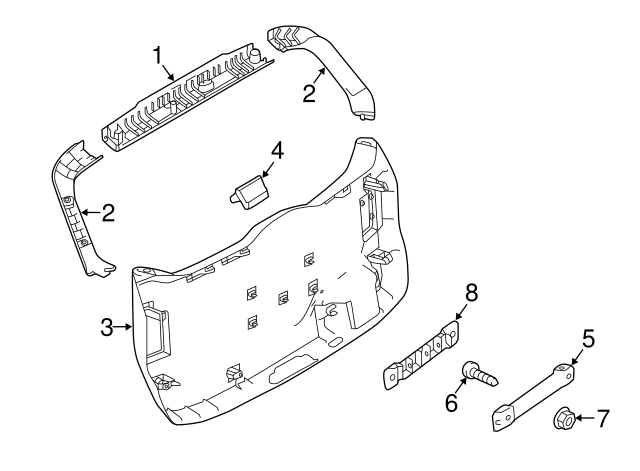 2015-2019 Land Rover Discovery Sport Liftgate Trim LR077432 ...