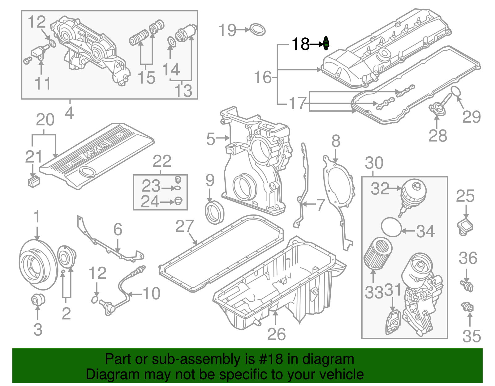 11-12-1-730-356 - Valve Cover Mount Cushion - 1997-2006 BMW | BMWPartsHub