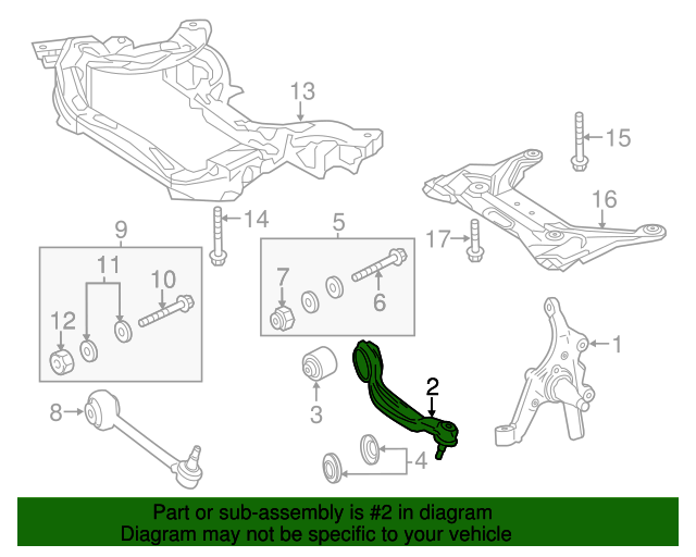 204-330-44-11 - Upper Control Arm 2009-2017 Mercedes-Benz ...