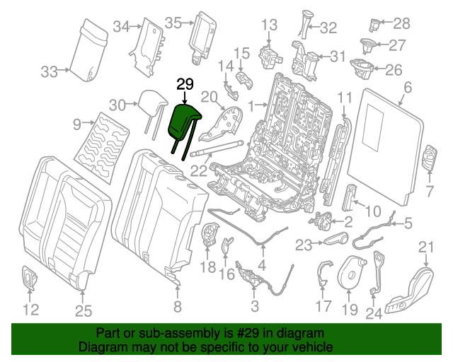 166-970-64-00-7J95 - Headrest 2013-2019 Mercedes-Benz | AutoNationParts.com