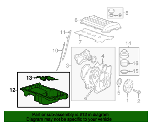 2002-2017 GM Oil Pan (no Gasket Serviced, Use Rtv Sealant 12378521 ...