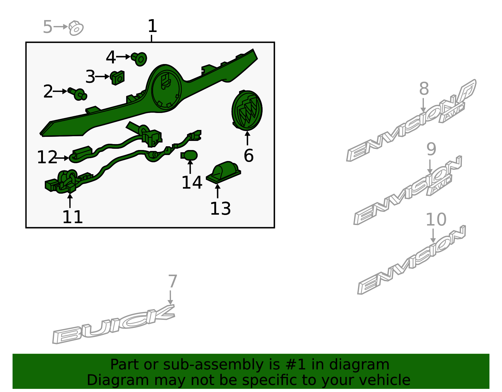 84549177 - 2019-2020 Buick Envision - Bright Chrome Rear Closure Center ...