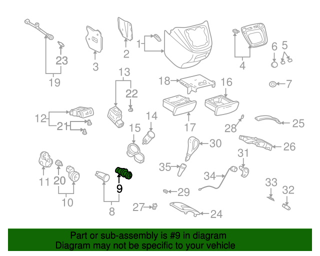 1993-2007 Toyota Cigarette Lighter Element 85520-89101 | Toyota Parts ...