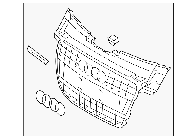 8K0-853-651-AB-1RR - Center Grille 2013-2016 Audi allroad | Audi OEM Parts