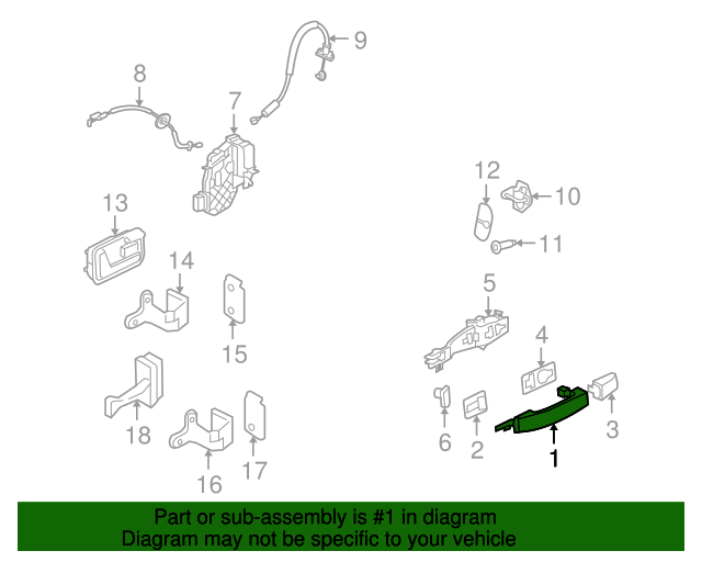 Genuine OEM Handle, Outside Part# LR020810 Fits 2010-2016 Land Rover ...