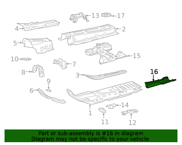 2019-2024 Toyota Floor Cross-Member 57054-0R040 | Toyota Parts Center