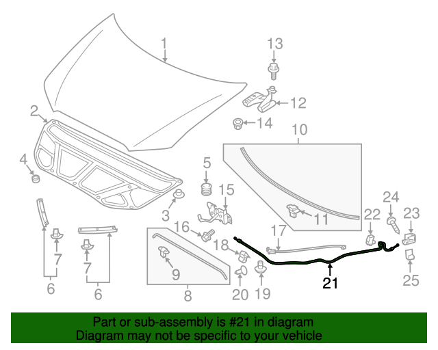 5910A066 - Release Cable 2010-2021 Mitsubishi | Mitsubishi Direct Parts