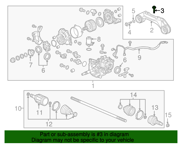 90161-TLA-000 - Differential Mount Upper Bolt 2017-2024 Honda | Honda ...