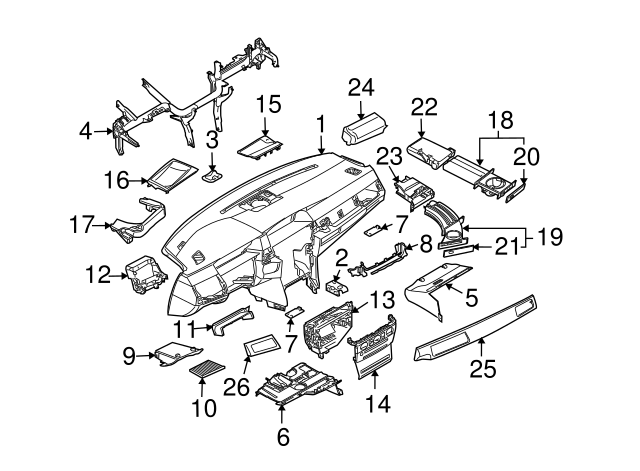 51456976362 - 2008-2010 BMW Center Bezel (51-45-6-976-362) | BMW of ...