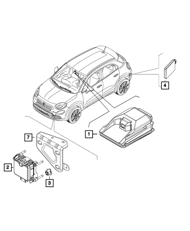 2016-2018 Fiat 500X Collision Module 68365459AA | Mopar Estores
