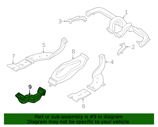 97020-M7500 - Rear Duct 2022-2024 Kia Forte | Kia.Parts Store