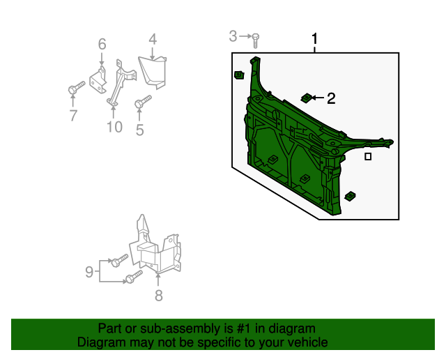 2004-2009 Mazda 3 Radiator Support BP4K-53-110J | Real Mazda Parts