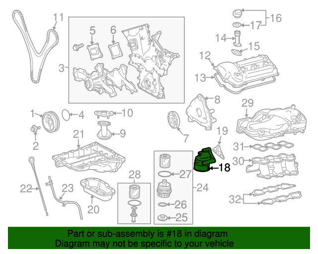 15671-31040 - Engine Oil Filter Housing - 2010-2020 Toyota | OEM ...