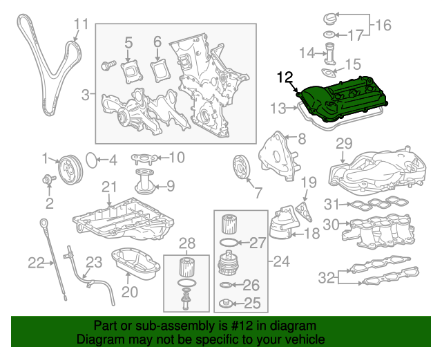 2010-2023 Toyota Valve Cover 11202-31040 | Toyota Parts Center