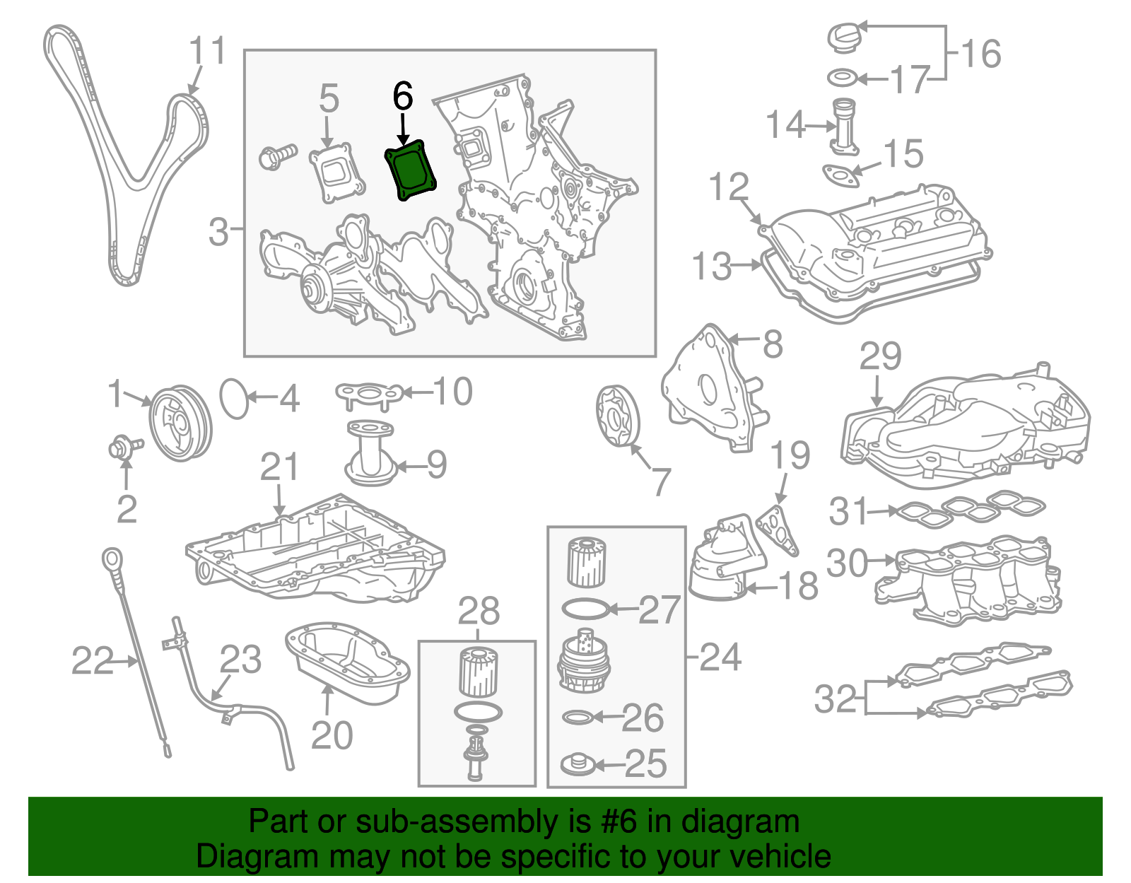 11328-31030 - Engine Timing Cover Gasket 2004-2024 Toyota | Longo ...