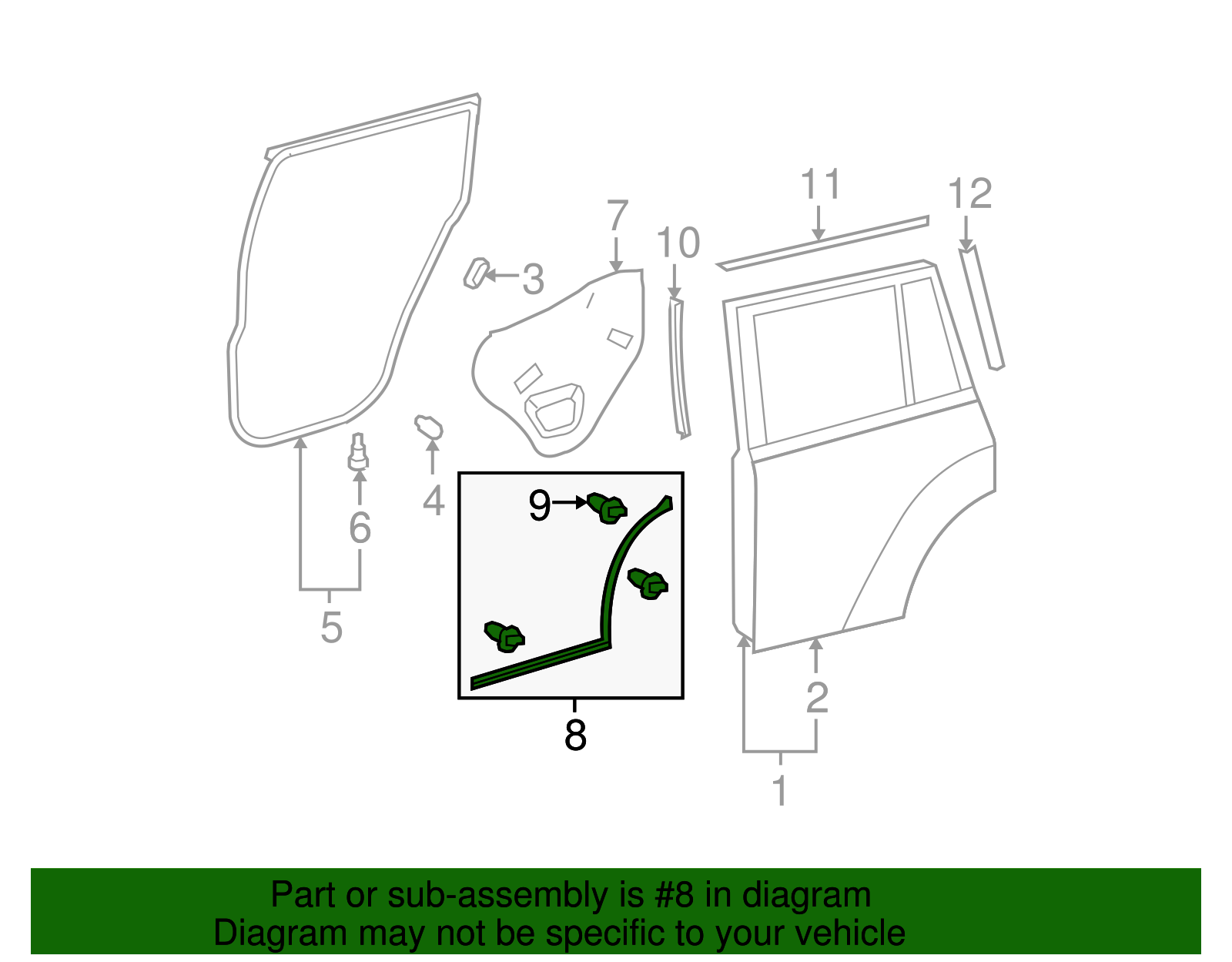 2008-2013 Toyota Highlander Lower Weather-Strip 67887-0E040 | OEM Parts ...