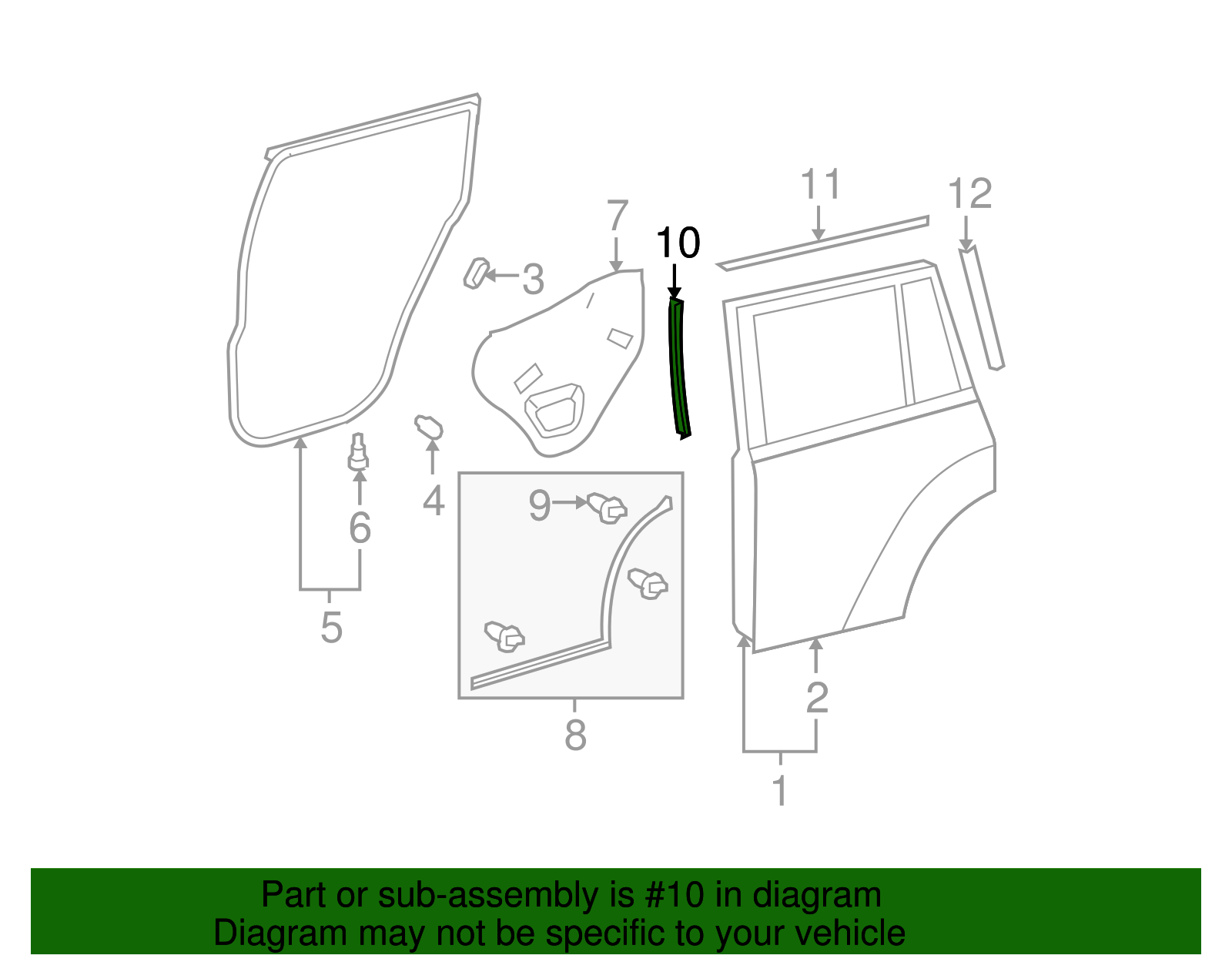 2008-2013 Toyota Highlander Black Out Tape 75952-0E020 | Toyota Parts ...