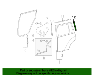 2008-2013 Toyota Highlander Black Out Tape 75953-0E020 | Toyota Parts ...