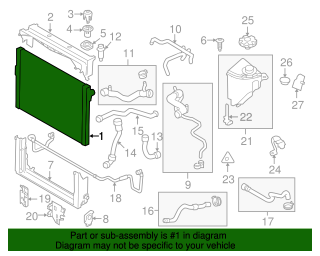 17-11-7-570-093 - Radiator 2009-2015 BMW | AutoNationParts.com