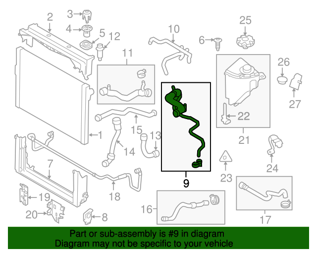 17127600131 - 2010-2015 BMW Upper Hose (17-12-7-600-131) | BMW of South ...