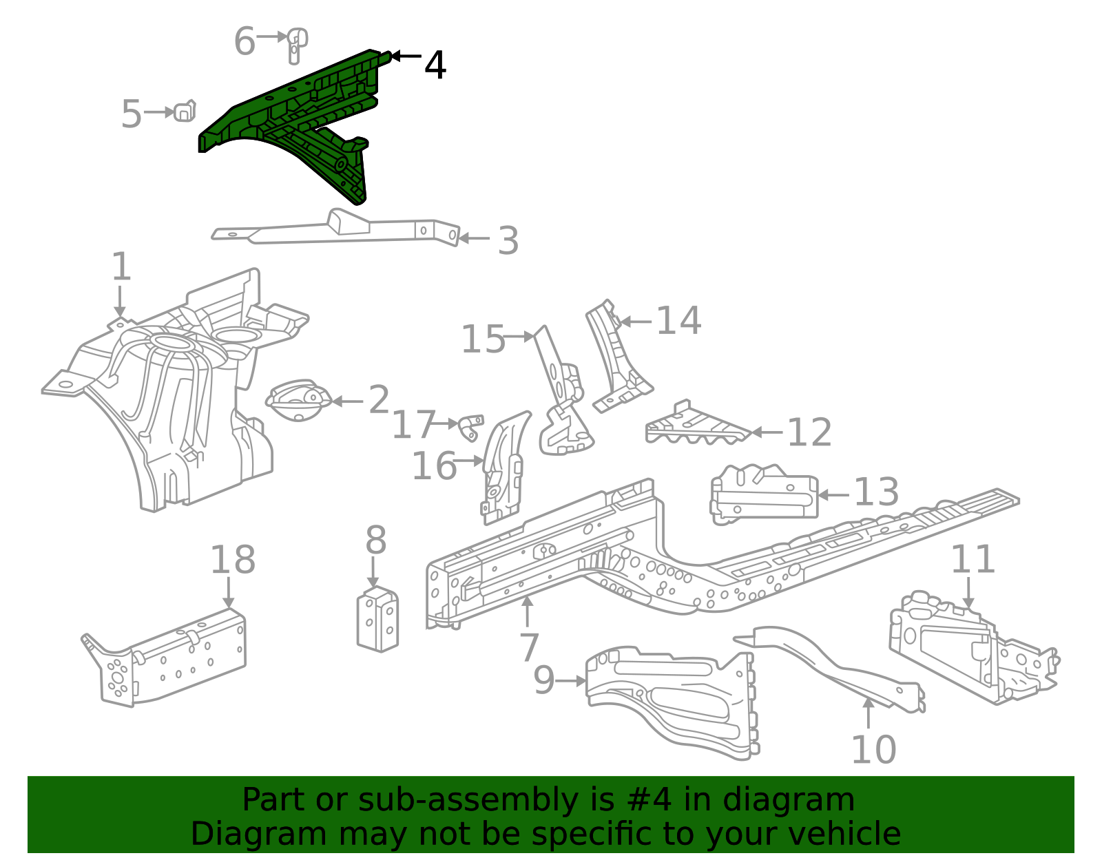 84572670 - Passenger Side Front Compartment Upper Side Rail 2020-2025 ...