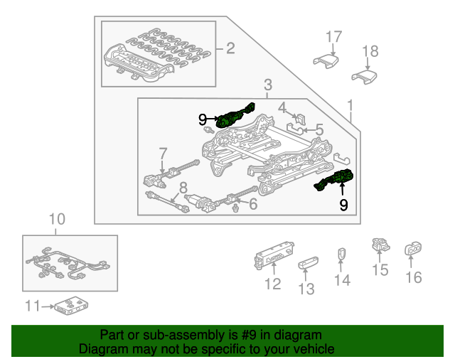 2004-2008 Acura Motor Assembly, Height 81516-SEP-003 | OEM Parts Online