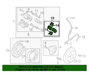 58302-3ZA00 - Brake Pads Rear 2014-2016 Kia Optima | Kia.Parts Store