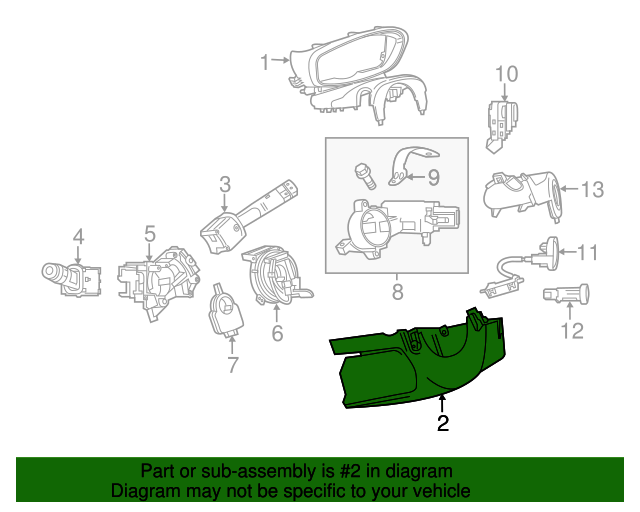 2013-2022 GM Jet Black Instrument Panel Steering Column Lower Trim ...