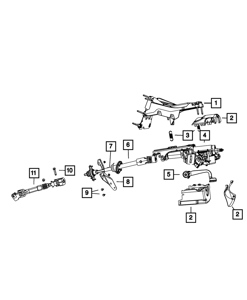 2011-2012 Mopar Steering Column 5057351AJ | Mopar eStore
