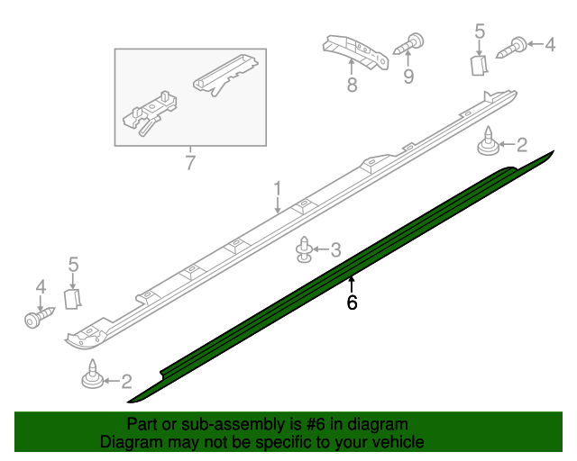4H4-853-986-B - Cover Molding 2011-2015 Audi A8 Quattro | Audi OEM Parts