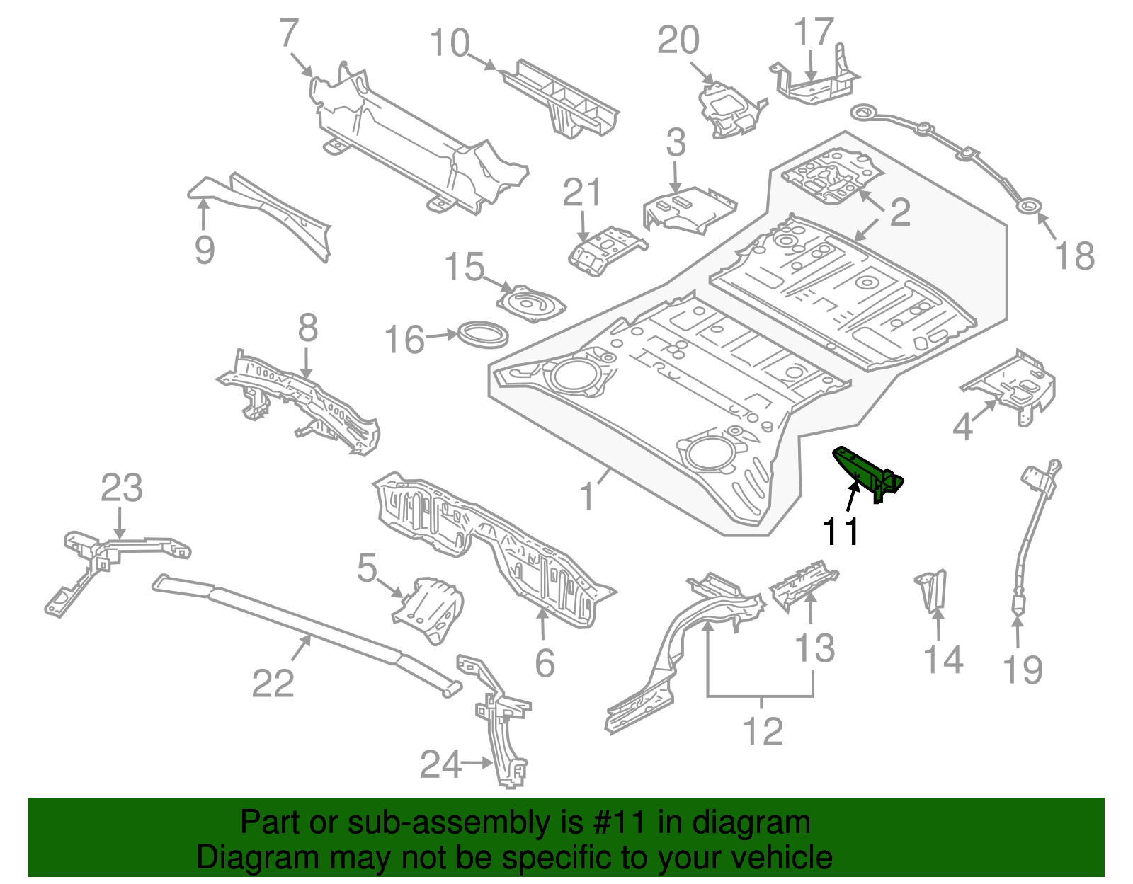 2009-2025 Nissan Gusset 748B0-1EA0A | Nissan Parts OEM