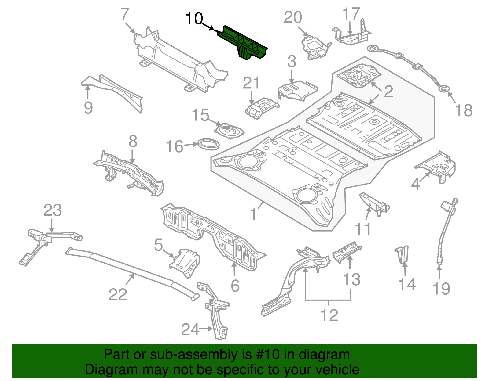2009-2025 Nissan Rear Cross-Member 75650-JJ50A | Nissan RVA
