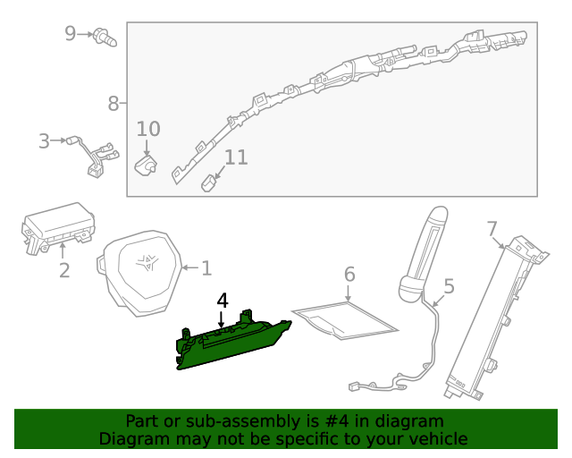 2019-2024 Toyota Knee Air Bag 73900-02190-C0 | Central City Toyota Parts