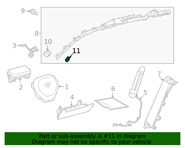 2015-2022 Toyota Head Air Bag Clip 62489-28010 | Camelback Toyota Parts
