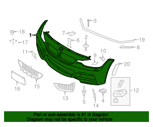 51118058822 - 2015-2020 BMW Bumper Cover (51-11-8-058-822) | BMW of ...