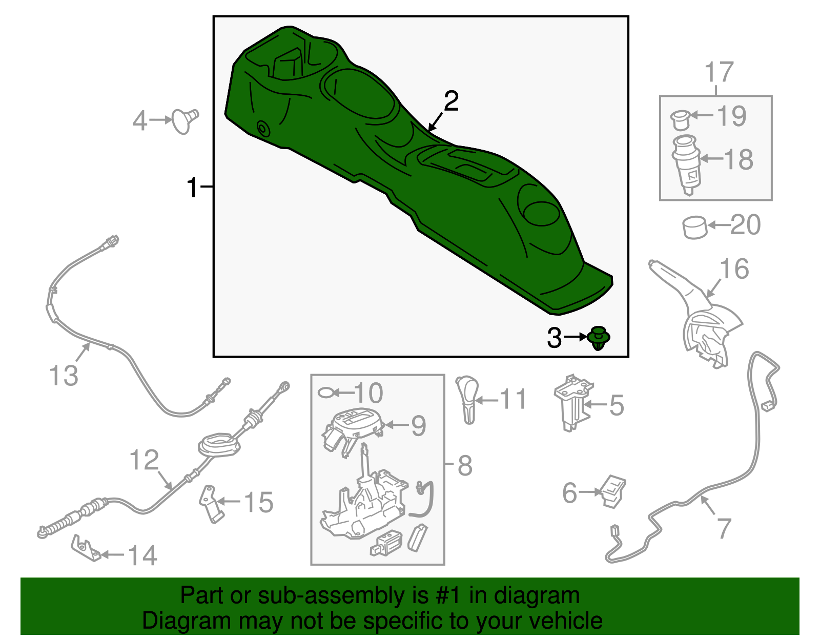 2015-2019 Nissan Versa Console Assembly 96910-9KF7B | Scott Evans ...