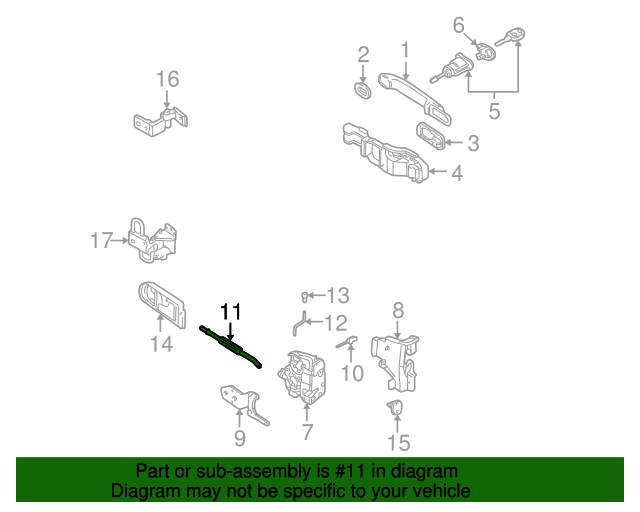 1998-2005 Volkswagen Passat Lock Cable 3U0-837-085 | vwpartscenter