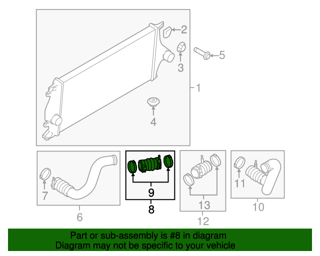 14463-EZ41A - Turbocharger Intercooler Pipe Adapter 2016-2019 Nissan ...