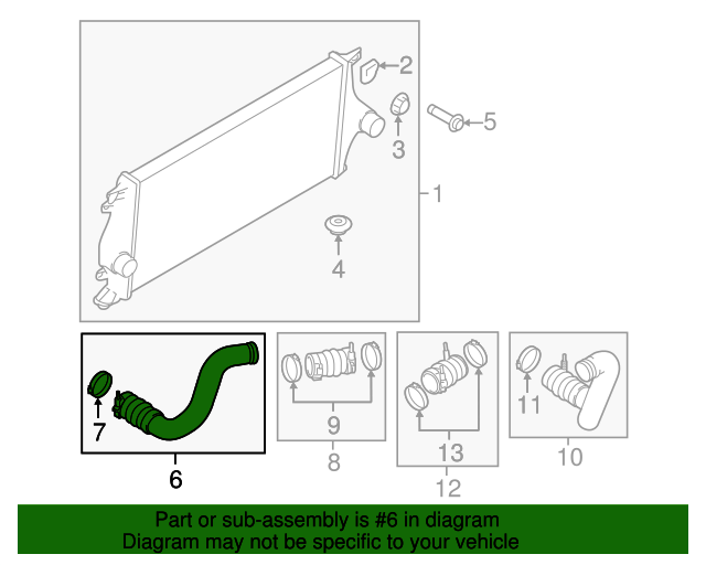 14463-EZ40A - Turbocharger Intercooler Pipe 2016-2019 Nissan TITAN XD ...