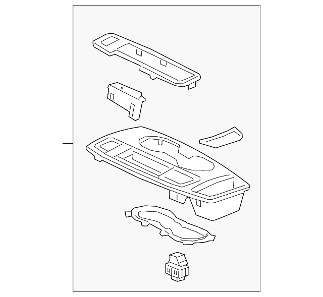 Black Front Floor Console Trim Plate 84538172 | GMPartsDirect.com