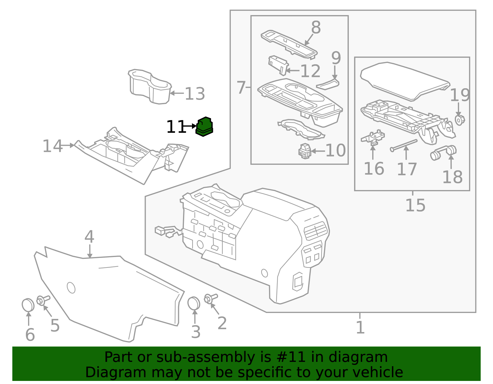 84332257 - Jet Black Passenger Side Floor Console Accessory Function ...