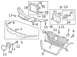 2019-2020 Honda Grille, Front Trim 71150-TG7-A60 | Majestic Honda ...
