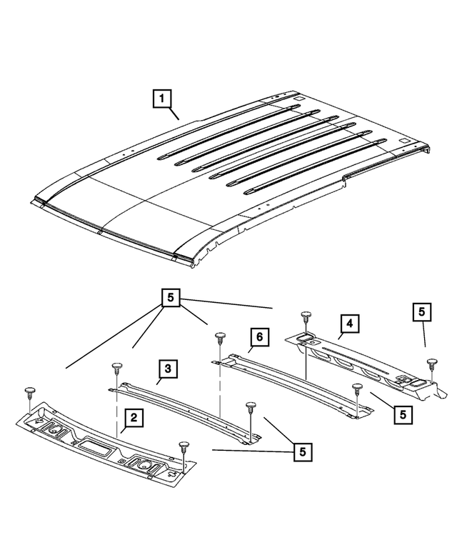 2005-2010 Jeep Grand Cherokee Roof Front Header 55363368AE | Mopar Estores