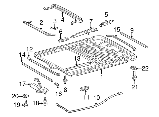 215-780-01-13 - Sunroof Drip Rail 2000-2011 Mercedes-Benz ...